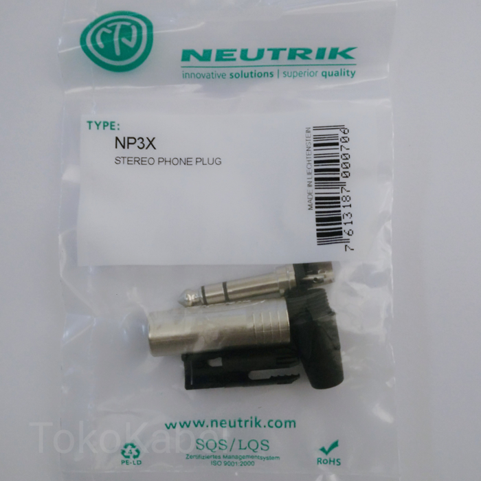 Connector Phone Plug Neutrik NP3X Stereo - Tokokabel.com